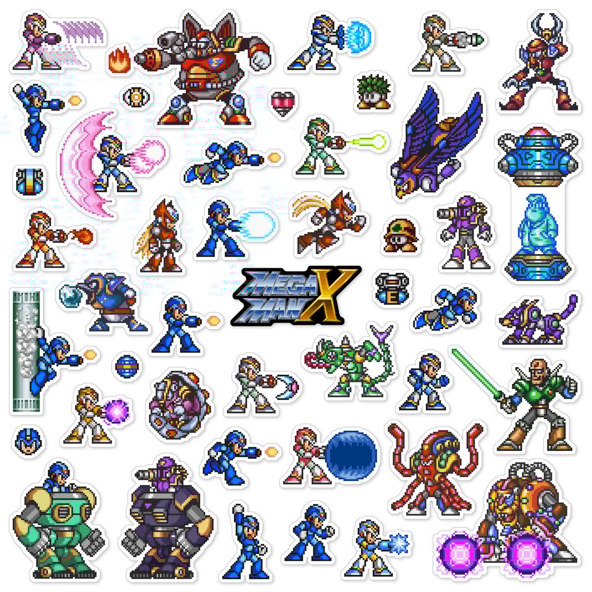 Mega Man X Sticker Set (45 Pieces) | SuperStickerClub.com | Video Game ...
