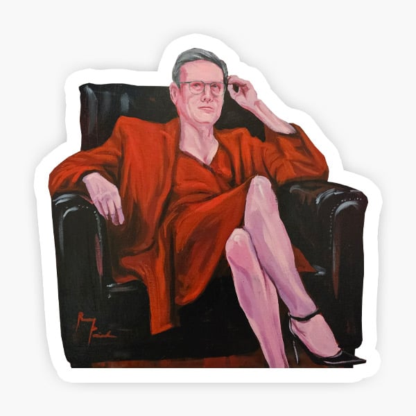 Keir Starmer in Red Dress Sticker (x2) | Rory Paints