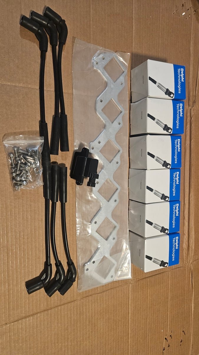 L-Series LSX Ignition Coil Bracket kit + Wires - Silver bracket ...