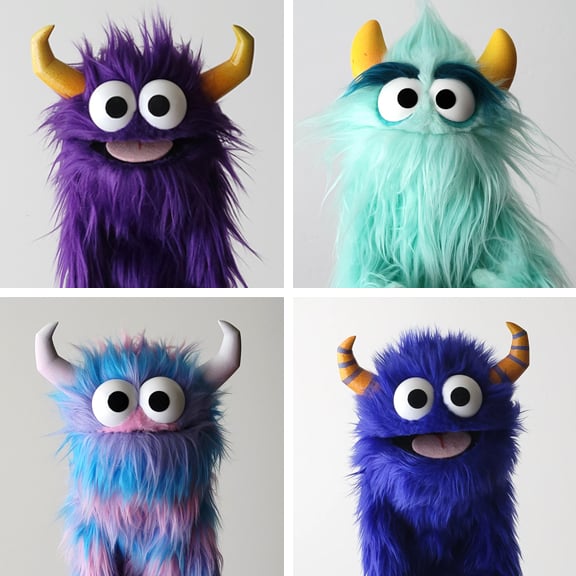 The MINI Critter Monster Puppet with Horns | Blank Puppets