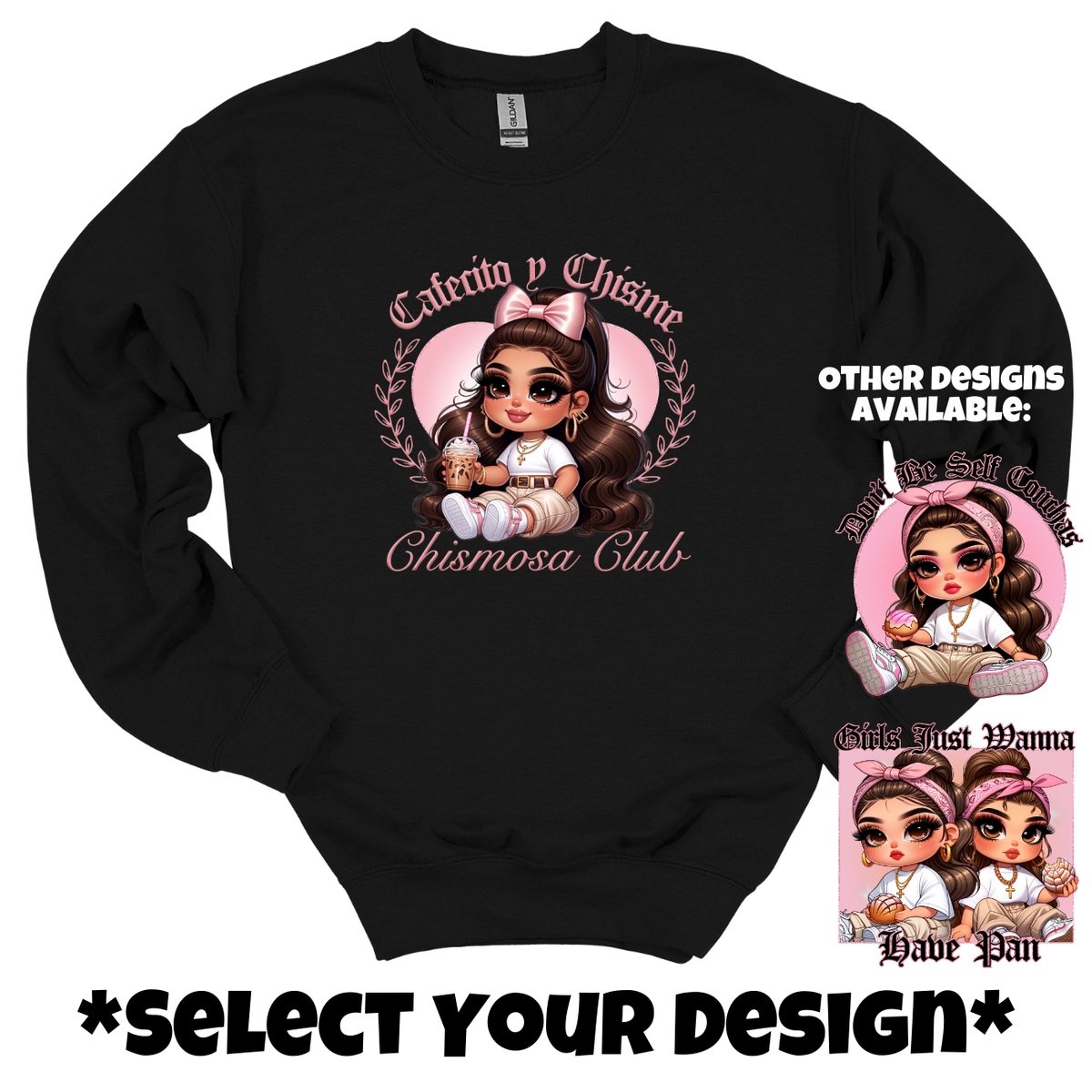 Cute Doll Black Crewneck💖 | Lash Creations & Crafts
