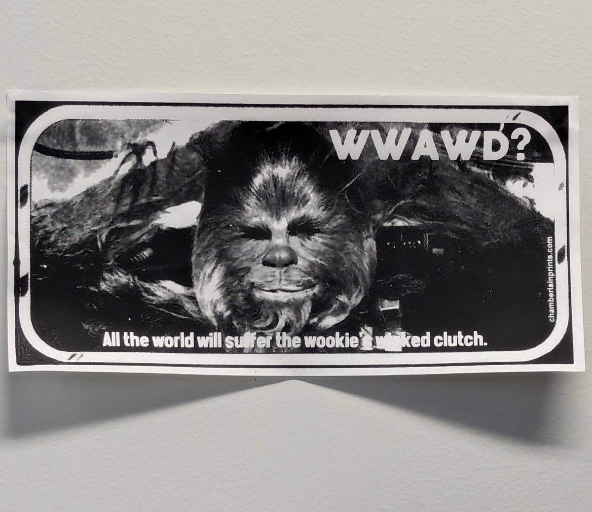 "WHAT WOULD A WOOKIE DO?" SCREENED MINI POSTER | Chamberlain Prints