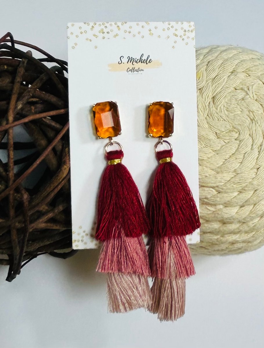 Topaz Gem Tiered Tassel Drop Earrings | S. Michele Collection