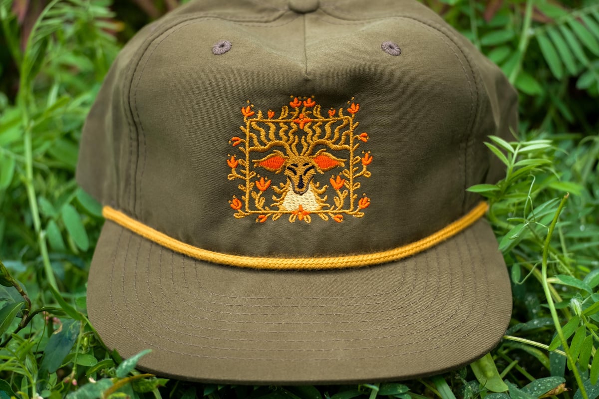 Blossom Buck Flat-Brim Cap | Mothsprout Art