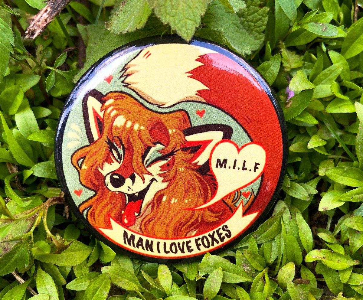 MILF (Man I Love Foxes) Button | Mothsprout Art