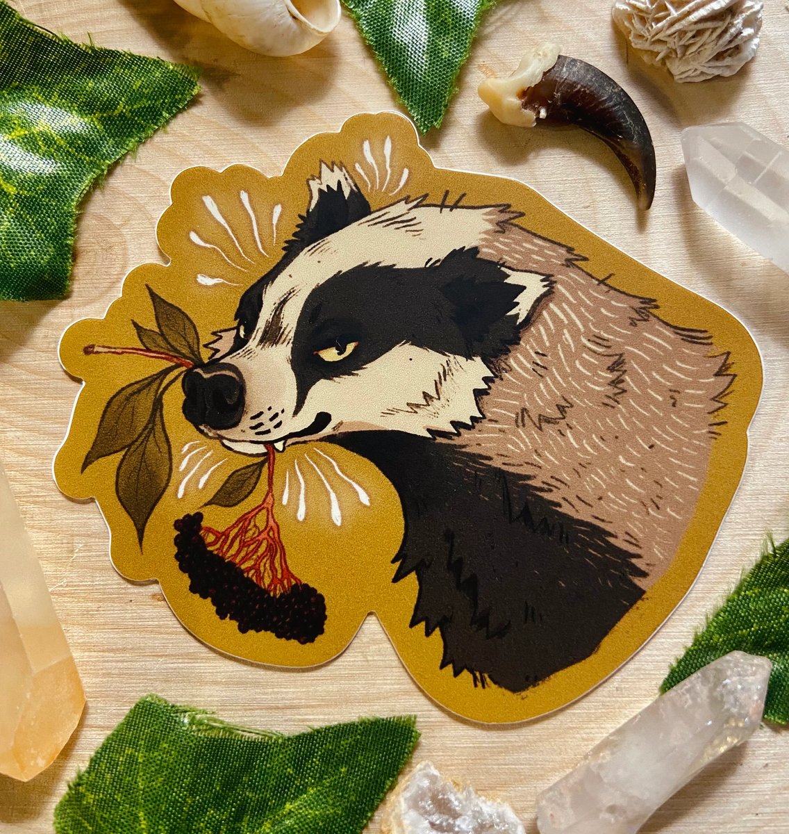 European Badger Sticker | Mothsprout Art