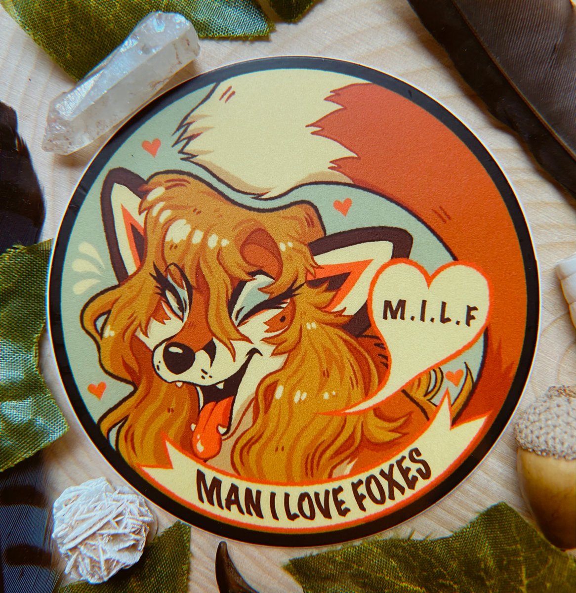 M.I.L.F (Man I Love Foxes) Sticker | Mothsprout Art