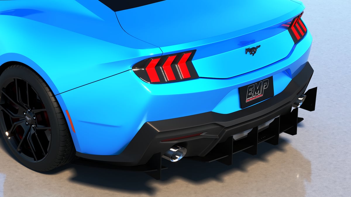 2024+ Ford Mustang GT HDPE Rear Diffuser V2 and EcoBoost Dual w/o ...