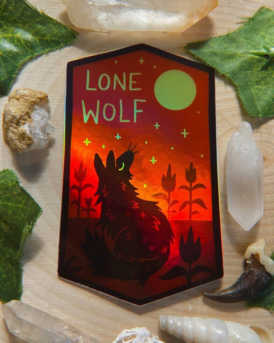 HOLO Lone Wolf Sticker | Mothsprout Art