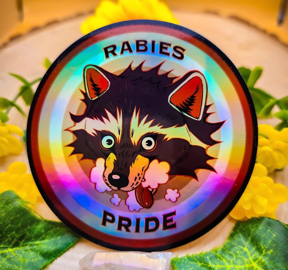 HOLO Rabies Pride Sticker | Mothsprout Art