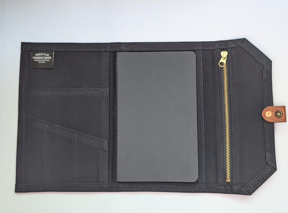 Large Waxed Canvas Notebook Cover (Black) | Pinch Flat Manufacturing