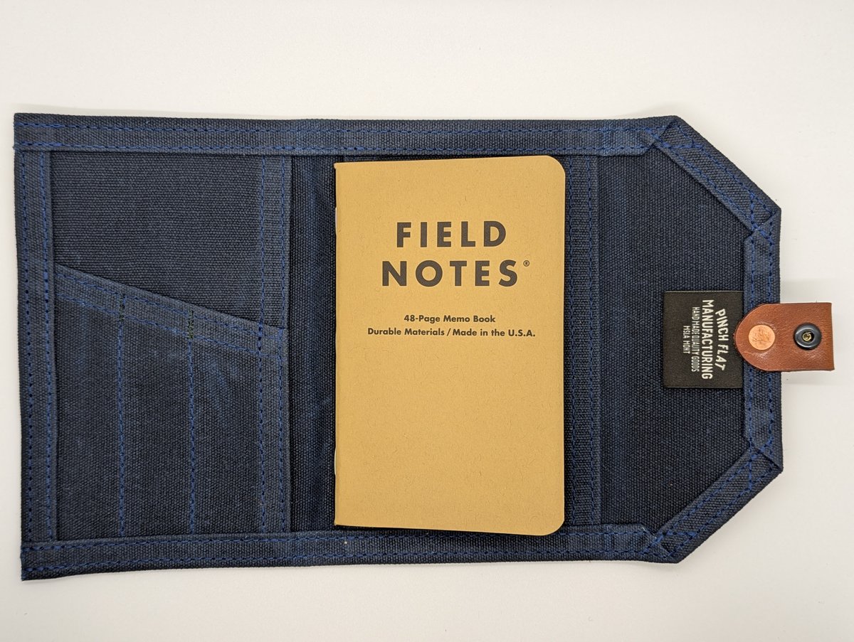 Waxed Canvas Notebook Cover (Navy) | Pinch Flat Manufacturing