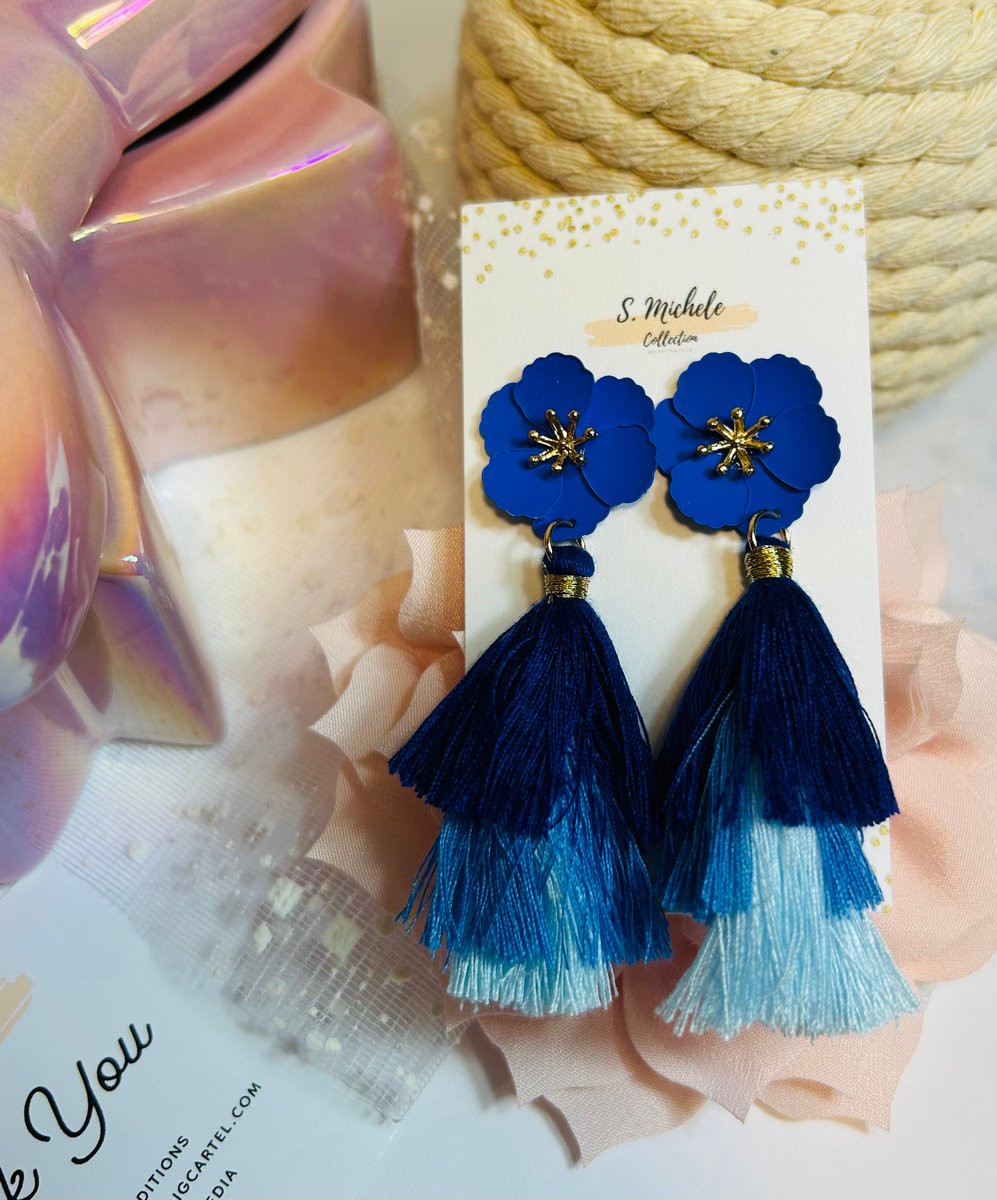 Flower Tiered Tassel Earrings | S. Michele Collection