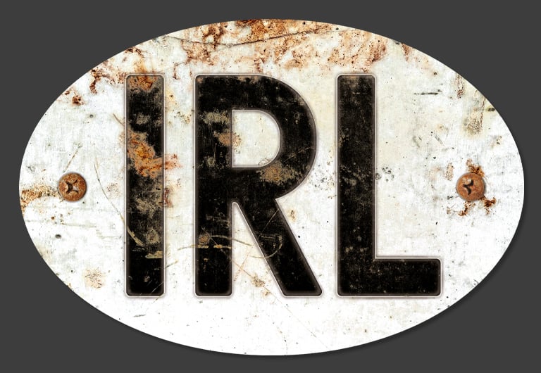 Magnetic IRL Ireland badge - Patina 180x120mm | Auto Wares