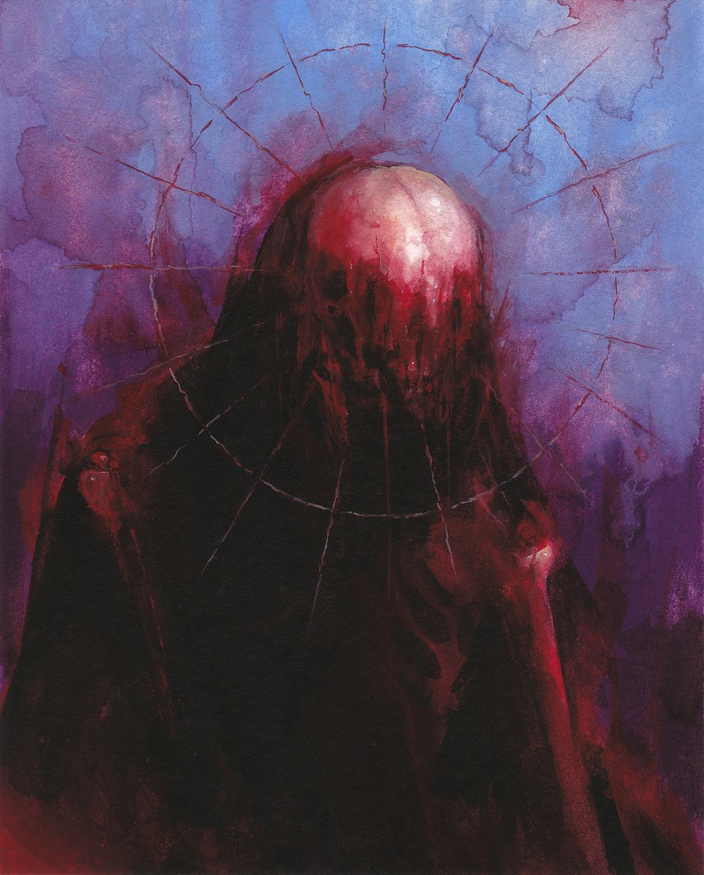 Original painting (3x3.75" inches) waste crown | Dusty Ray Paints
