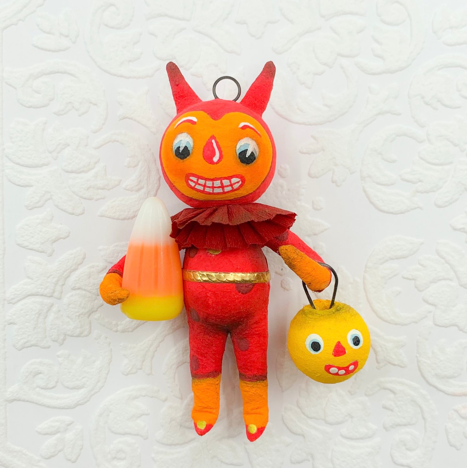 Little Red Devil with Jack O' Lantern and Candy Corn I | Spun Cotton ...