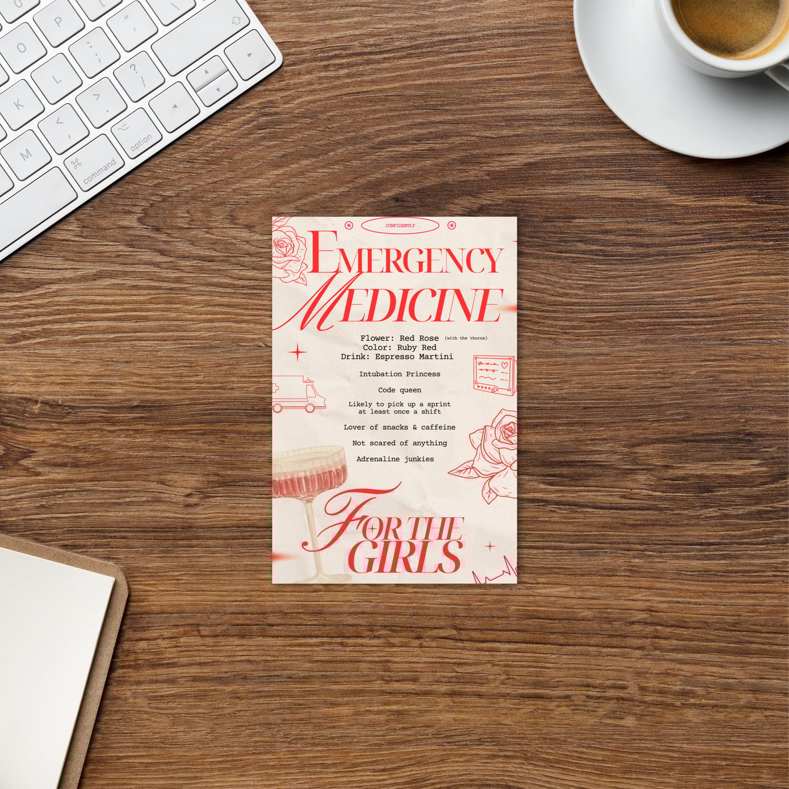 4x6in EMERGENCY MEDICINE MINI POSTER - FOR THE GIRLS | Confidently PA-C