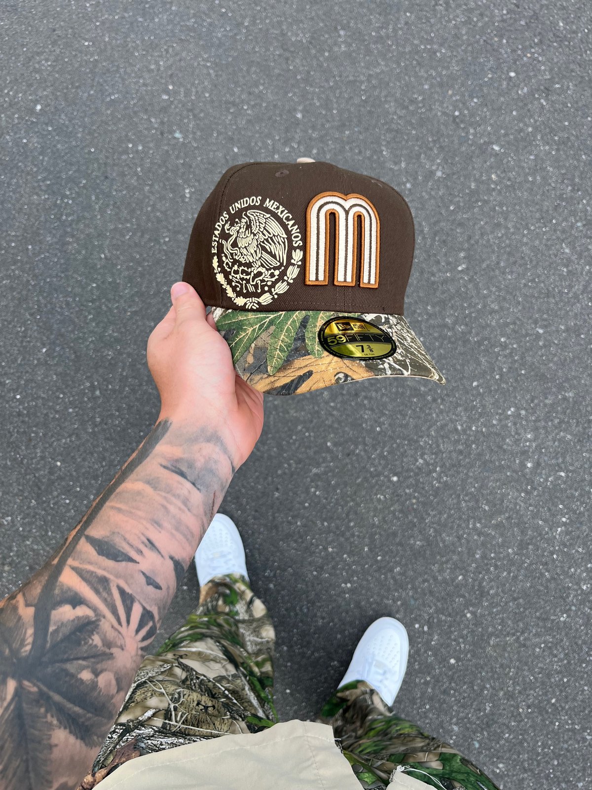 REAL TREE BRIM BROWN MEXICO CUSTOM FITTED CAP | WORLDWIDE RANK LLC