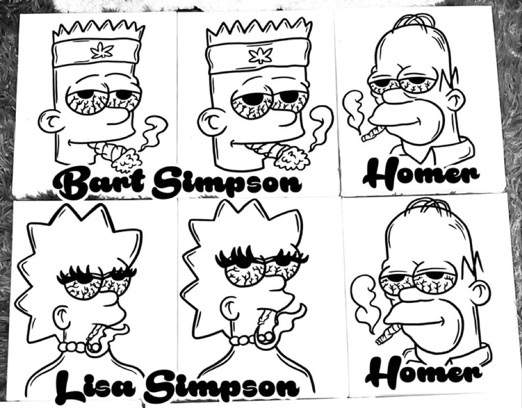 The Stoned Simpsons | DudeThatDraw