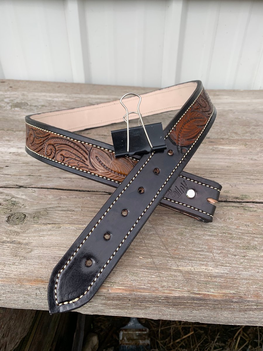 Two Tone Feather Belt | High Mountain Leather