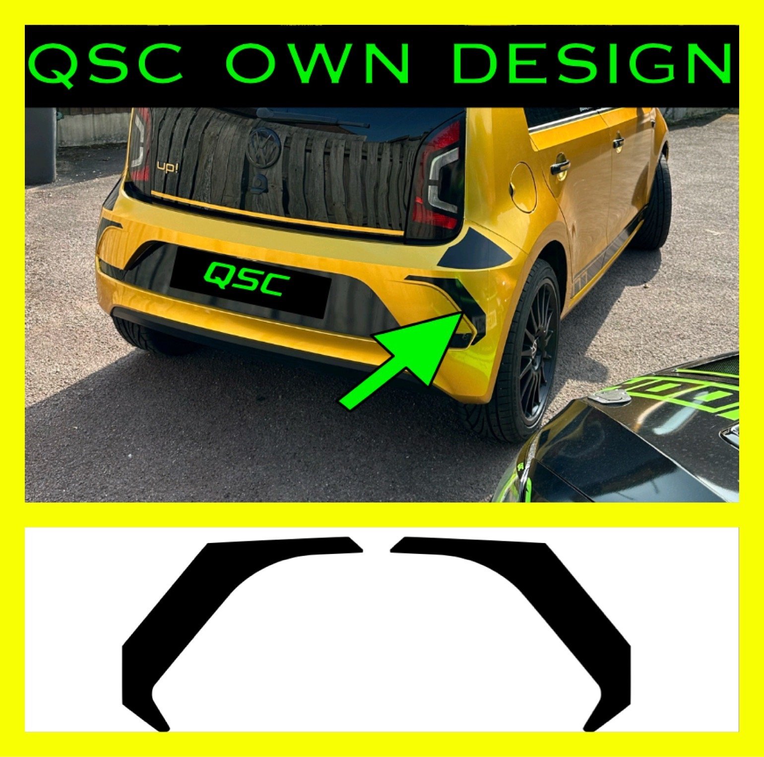 X2 Vw Up! Facelift Rear Bumper Vent Surround Stickers | QsCustom