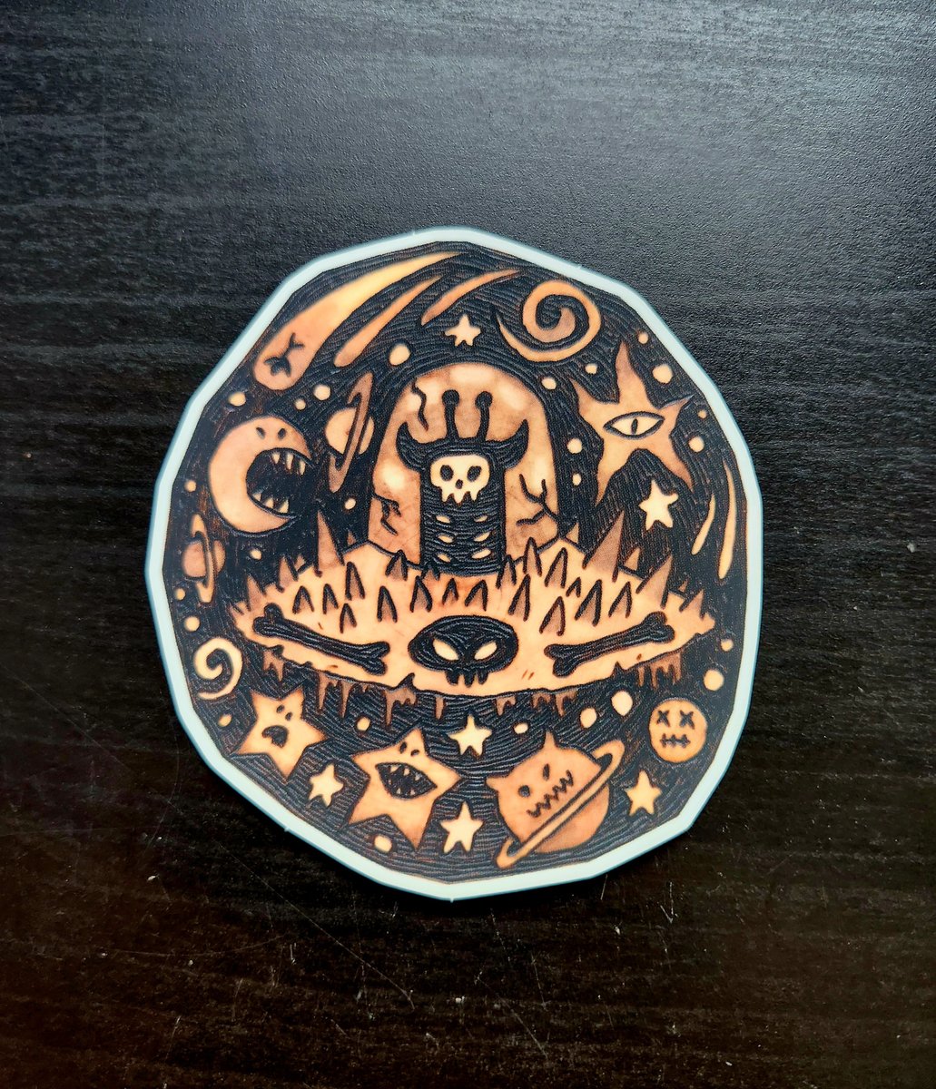 Creepy UFO Sticker | Cosmic Devil Art
