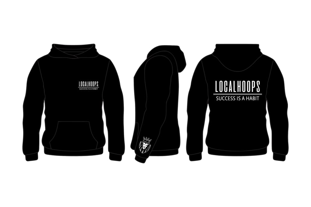 LocalHoops Standard Collection Fleece Hoodie - Black/White/Grey ...