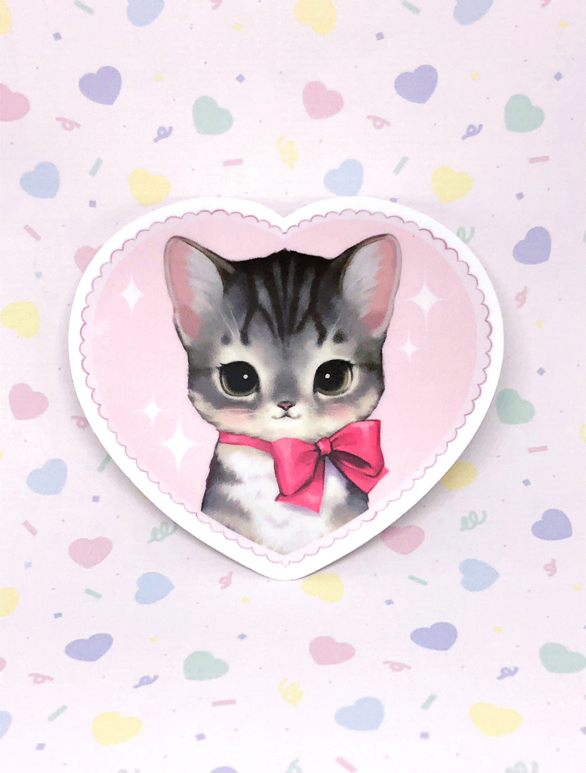 Little Kitsch Kitten 3" Waterproof Vinyl Sticker | vampirevalentine