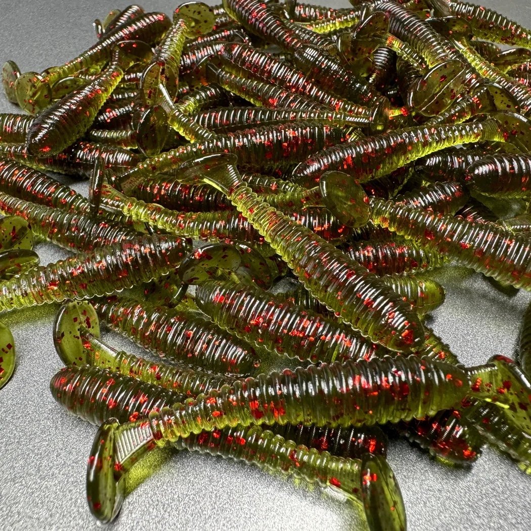 2" Salty Ripper Paddle Tail Watermelon Red Swimbait | 805 Custom Baits