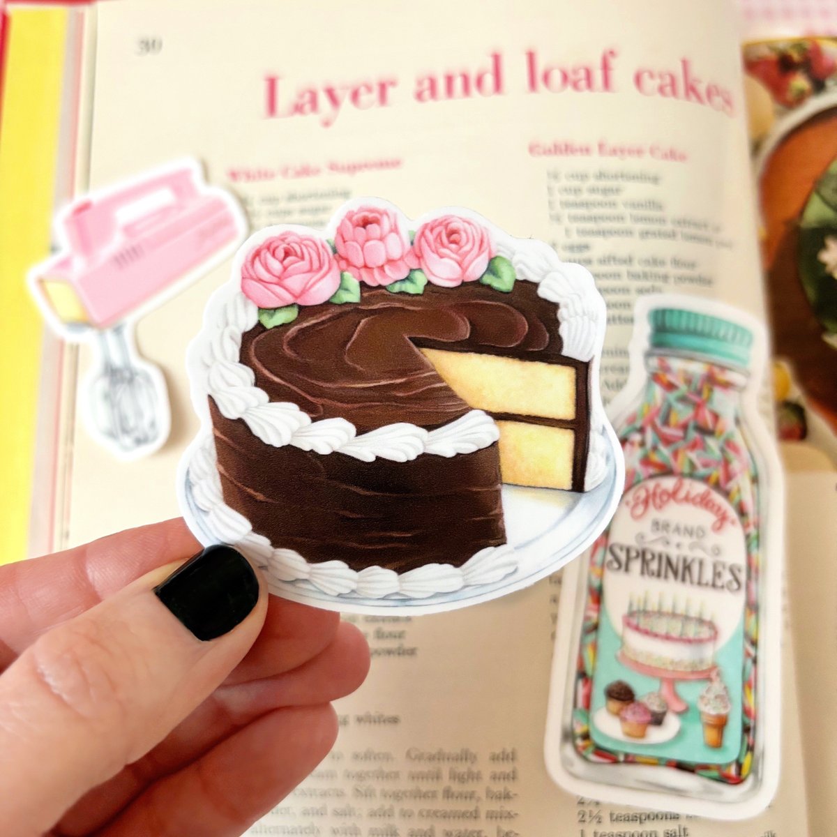 Chocolate frosted cake sticker | Everyday is a Holiday