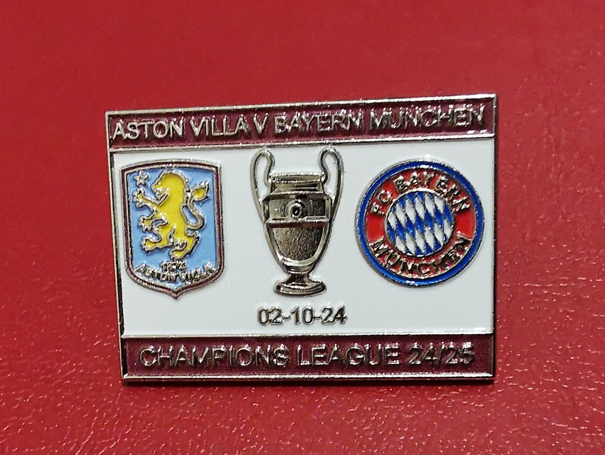 Villa V Bayern Munich Champions league 24/25 match Badge | Villa Badges