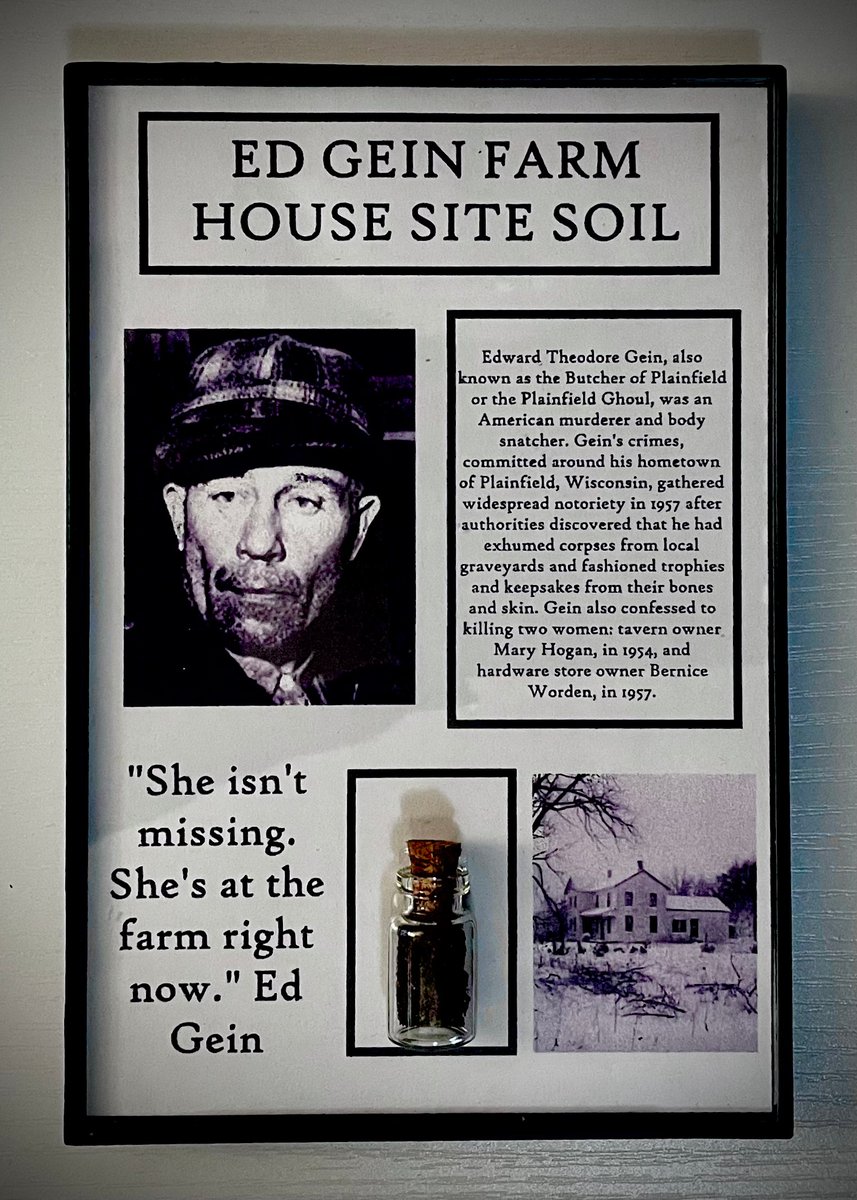 Ed Gein Farm House Site Soil Sample Frame | Putrid Productions