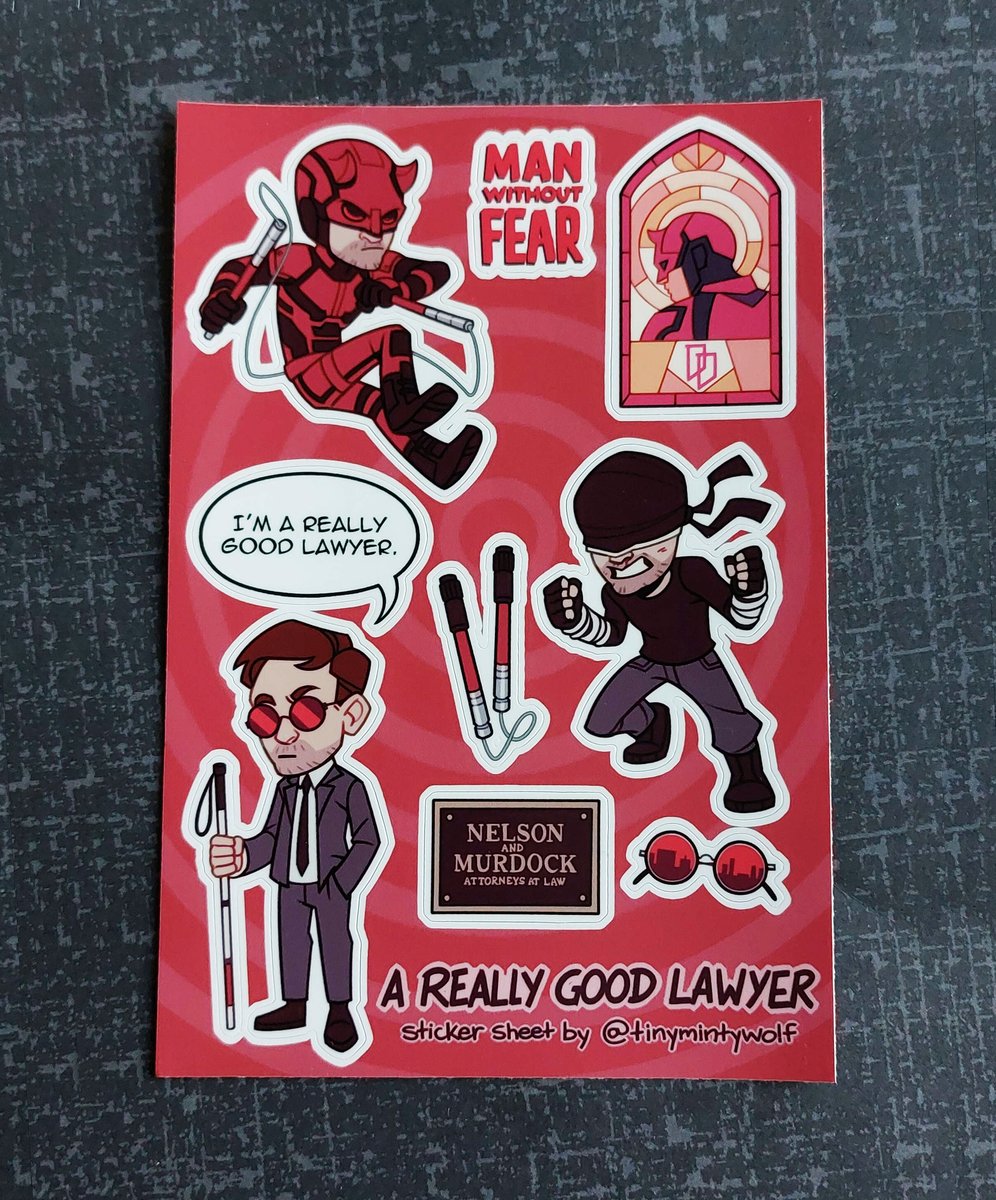 Daredevil sticker sheet | Tinymintywolf
