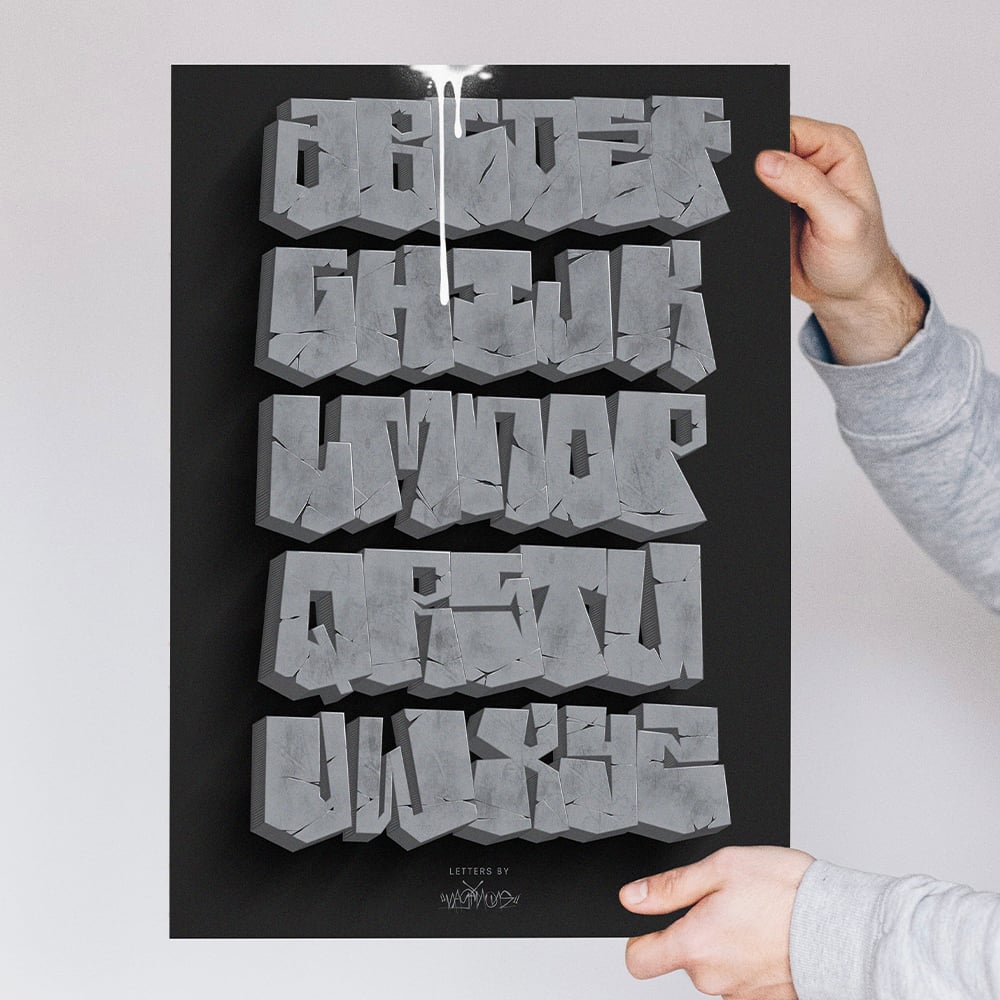 OG Block Letters Alphabet Poster | slapsworldwide
