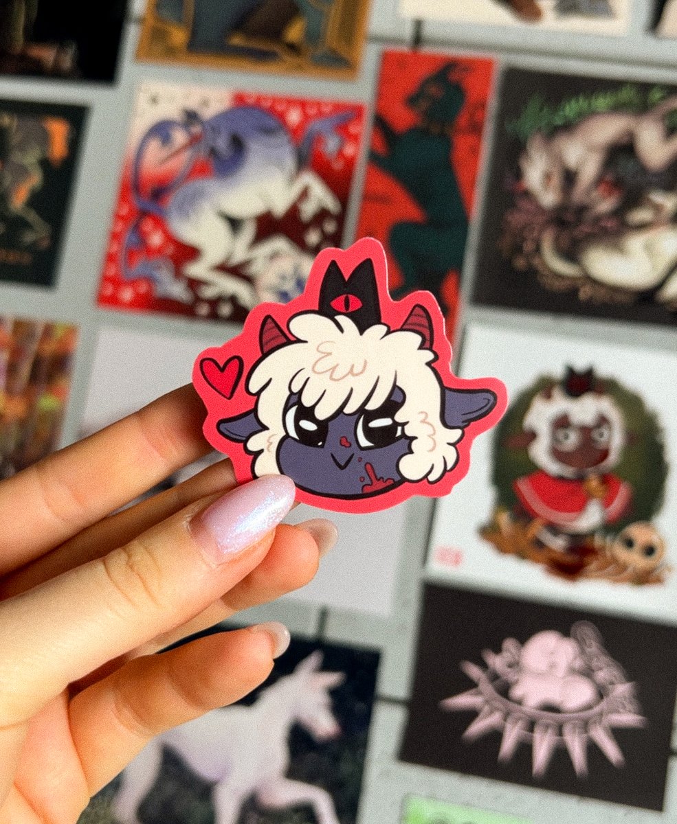 Lamb Cute Face Vinyl Stickers | Cult of the Lamb | mangomilkstudio