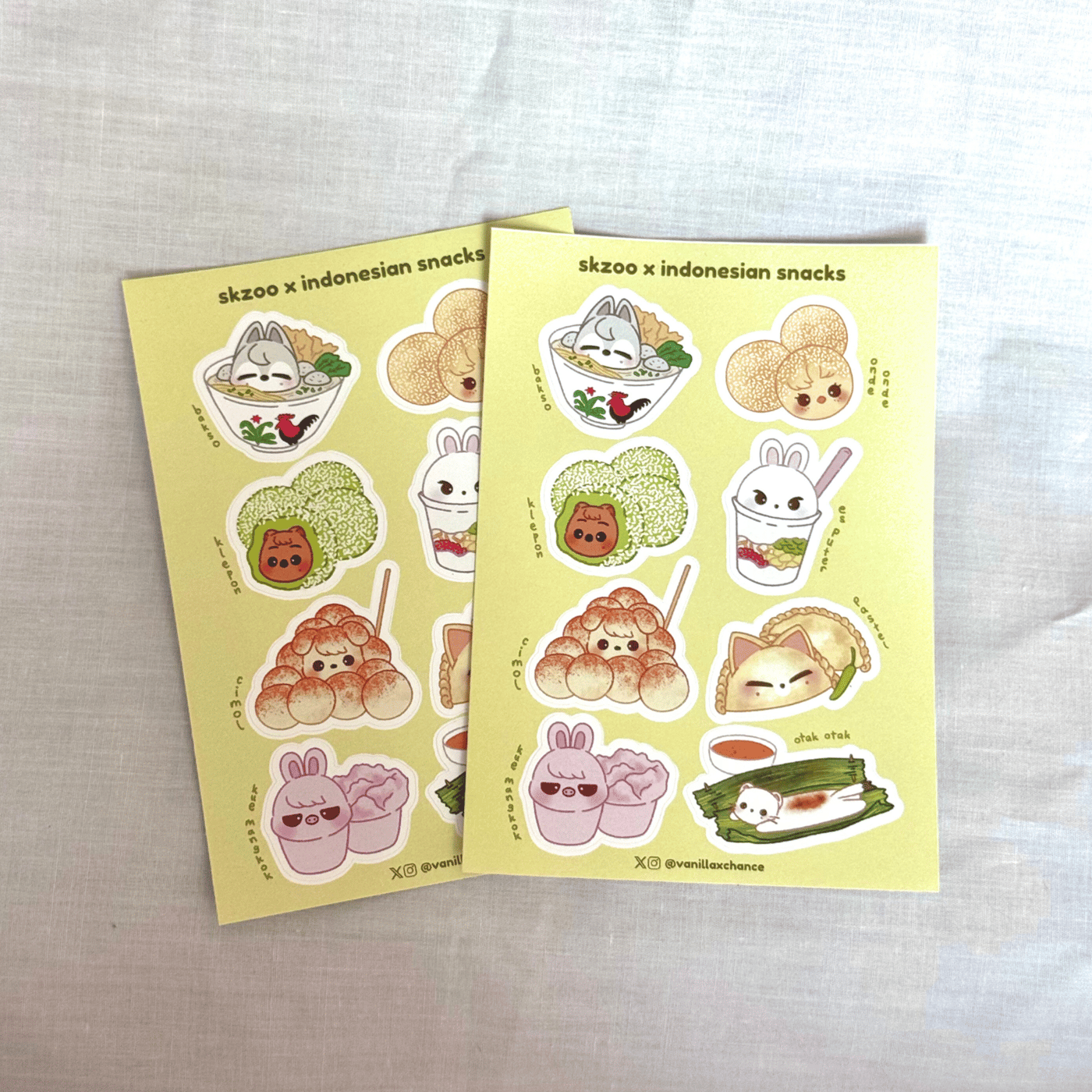 SKZOO x Indonesian Snacks Sticker Sheet | vanillaxchance