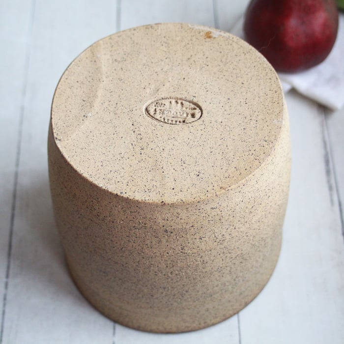 Large Rustic Utensil Holder with Raw Stone Texture, Handcrafted Kitchen ...