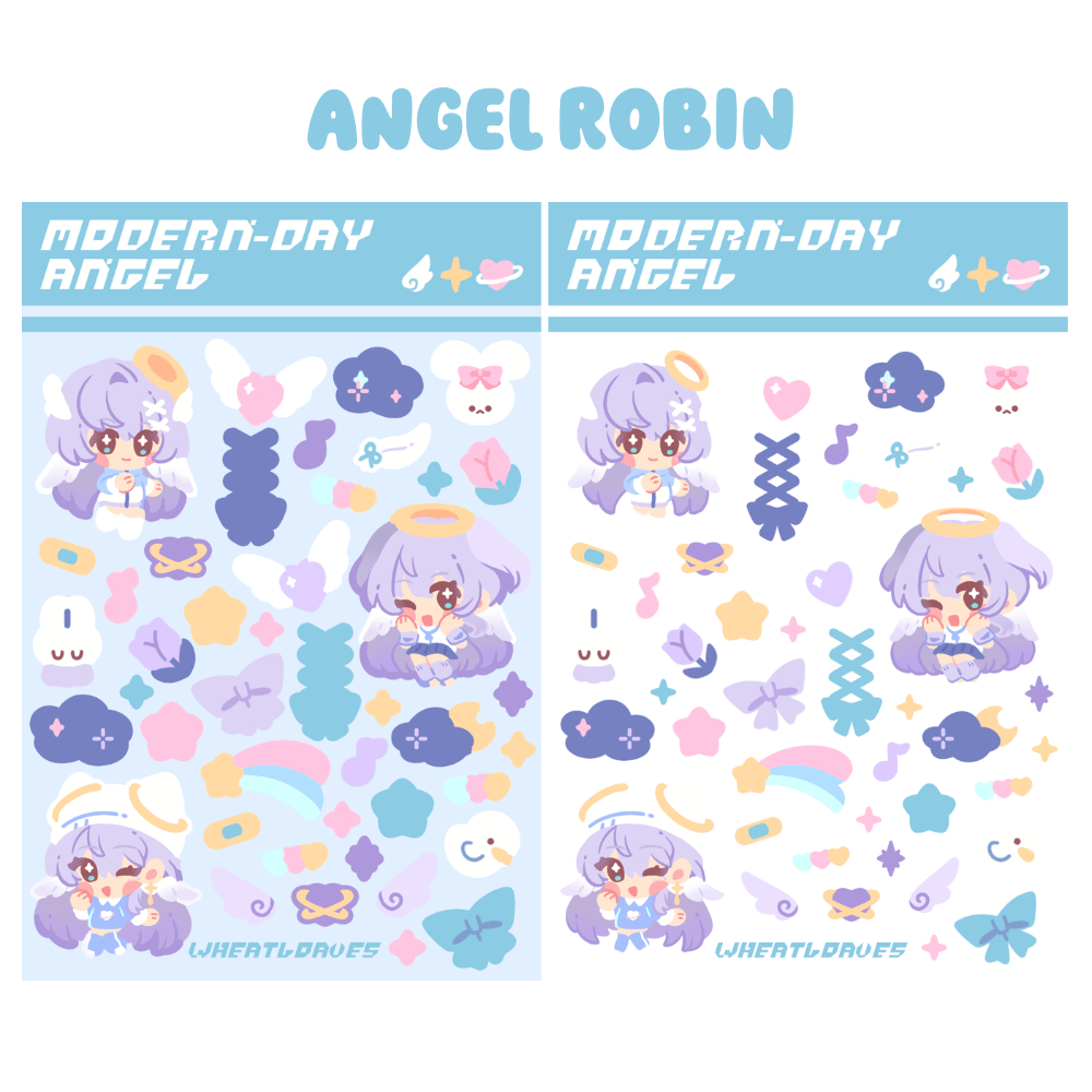 Angel Robin Sticker Sheet | Wheatloaves