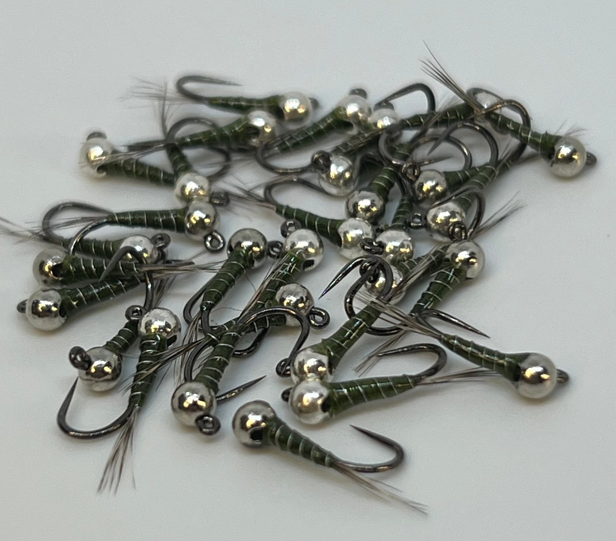 Zebra Midge Perdigon (Olive) | Fleeger’s Flies