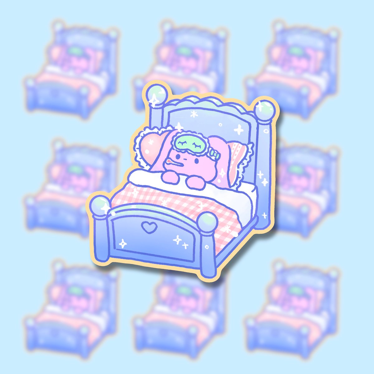 Emily Bunny Sick Day Vinyl Sticker | Wasabi darling