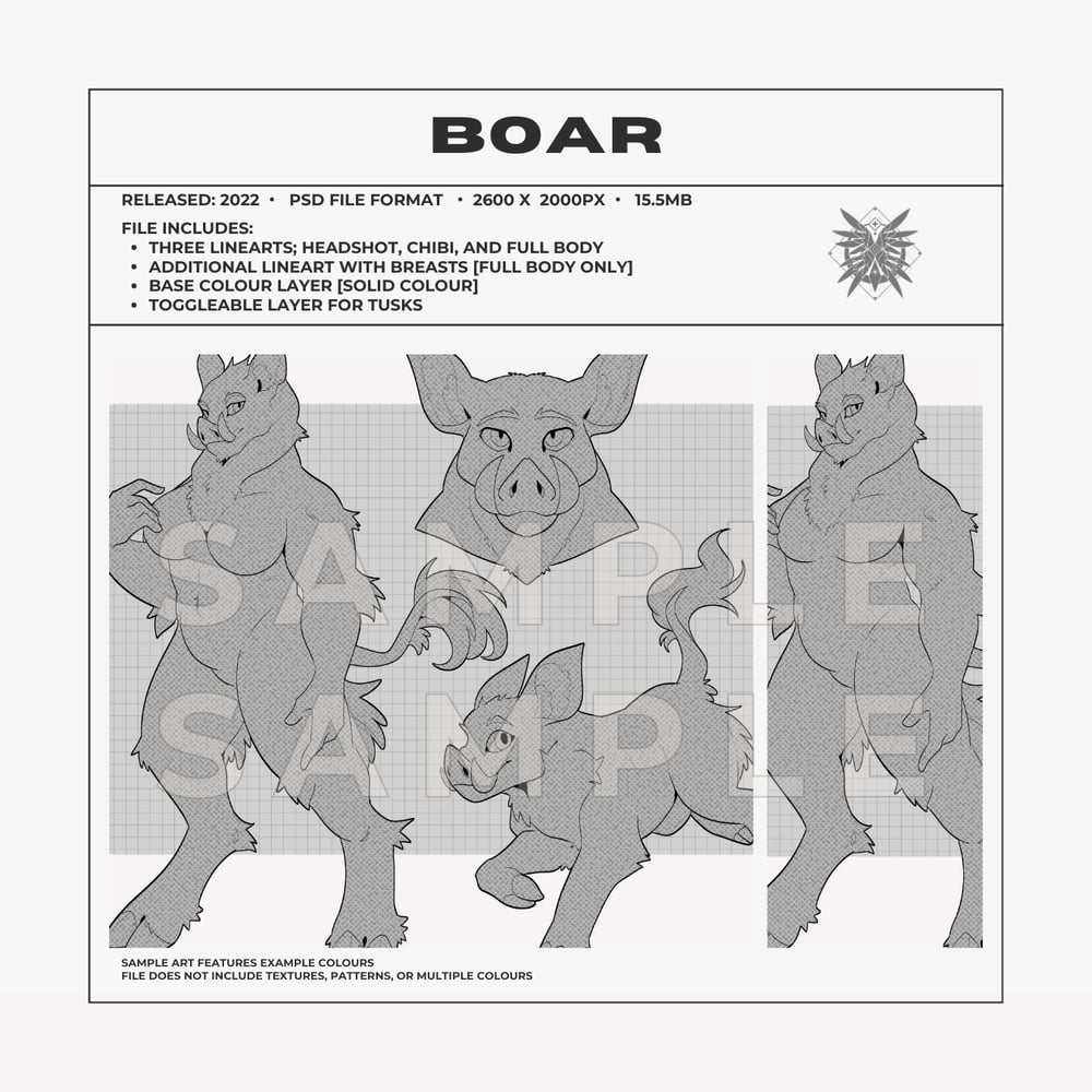 BOAR LINEART TEMPLATE | GODBIRDART
