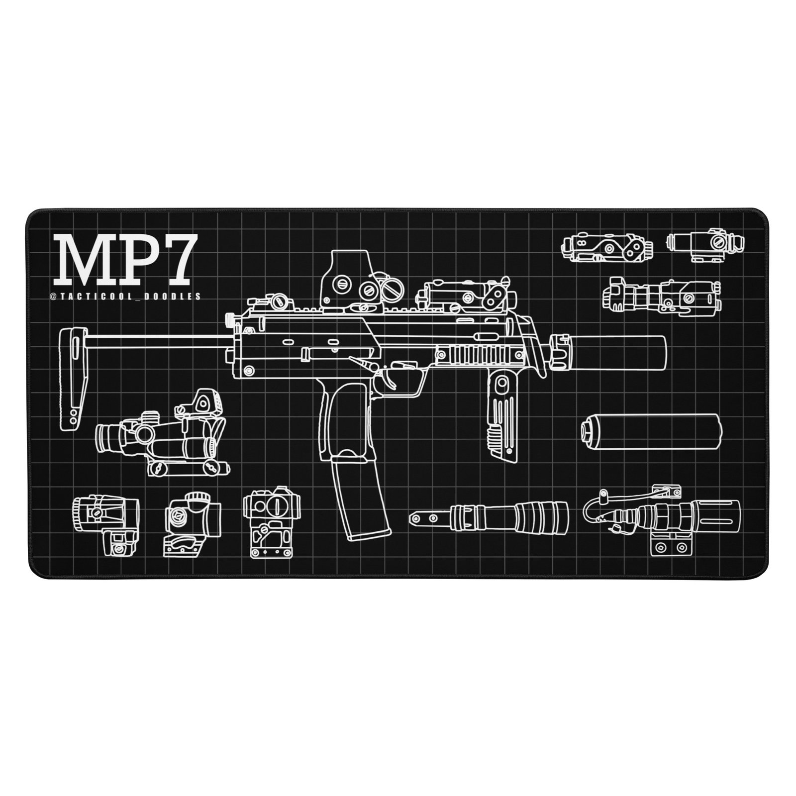 MP7 BLUEPRINT SMITHING PAD BLACK | TACTICOOLDOODLES