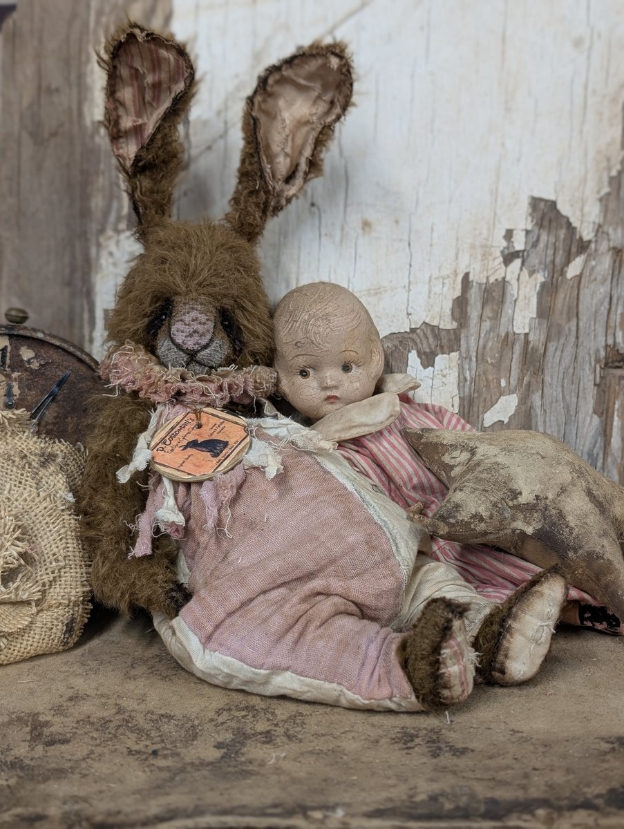 P. Cottontail Rabbit - 14" (tip of ears)- Vintage Style MOHAIR Rabbit ...