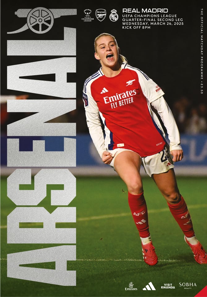 ARSENAL WOMEN V REAL MADRID | CHAMPIONS LEAGUE | WEDNESDAY, MARCH 26 ...