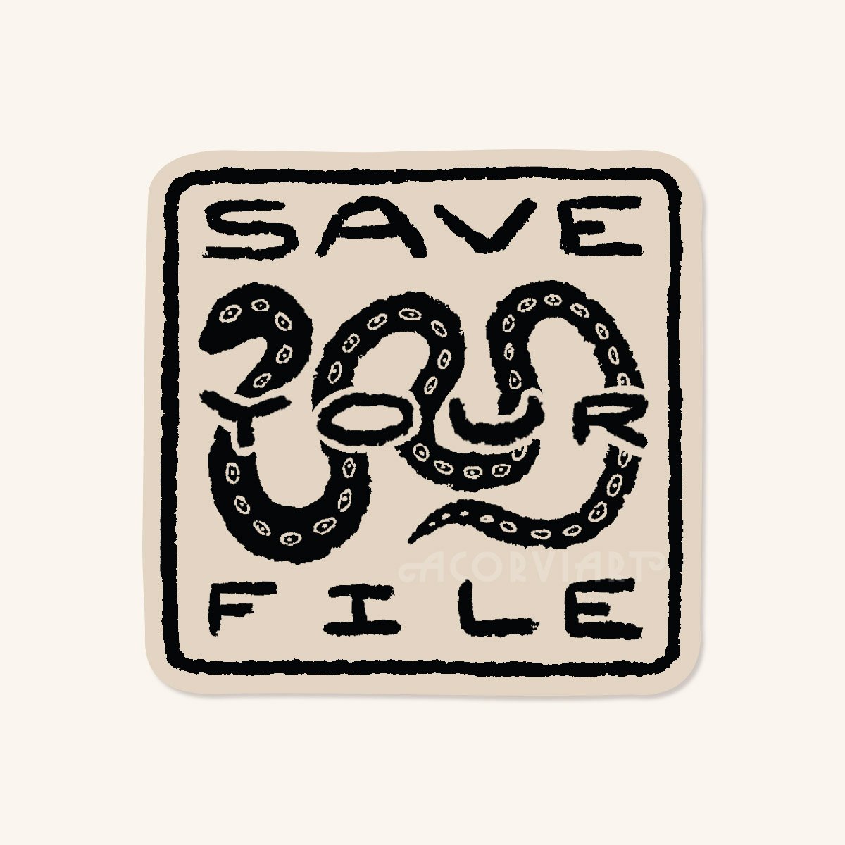 Save Your File Sticker | acorviart