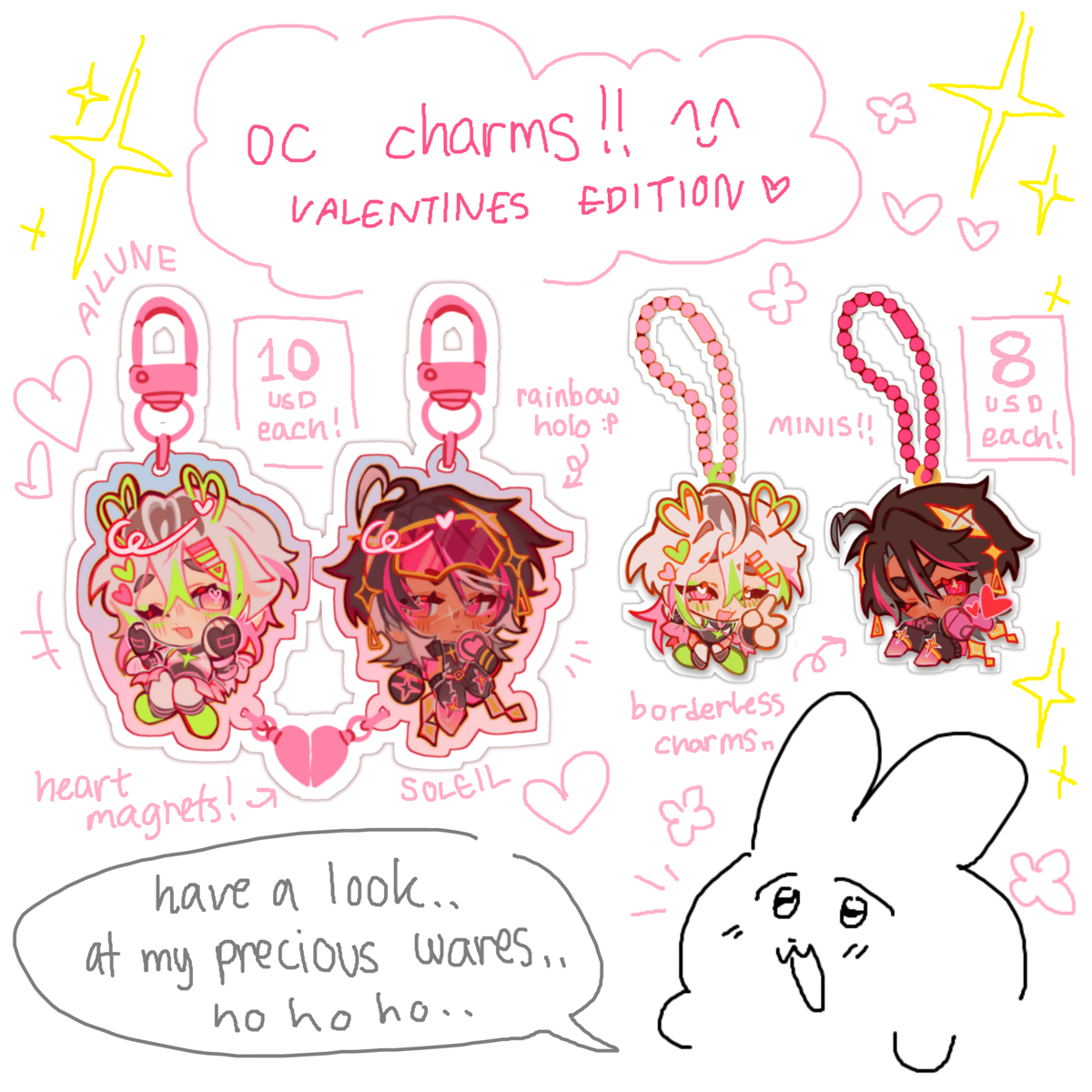 [OC] VALENTINES CHARMS 💫 | grilldcheese