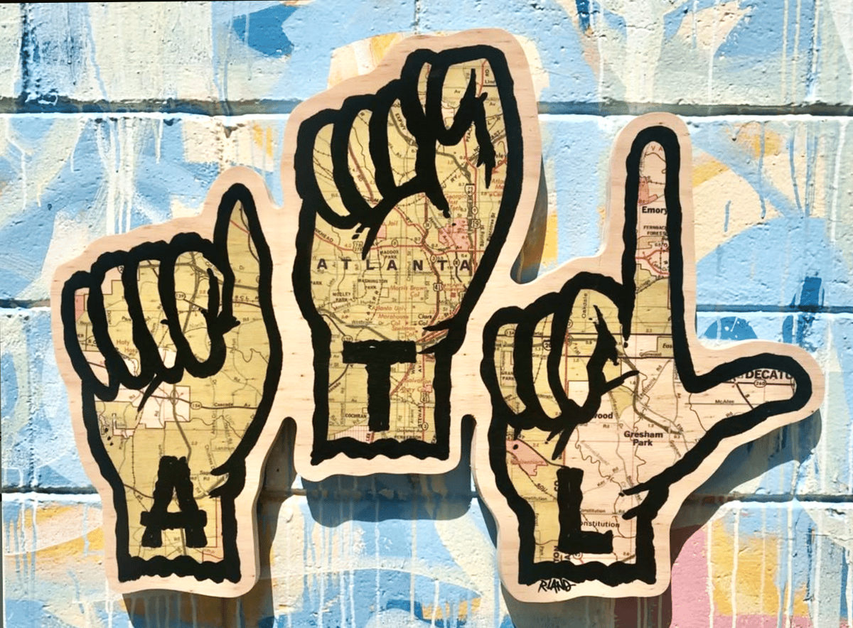 ASL/ATL Map art on wood | R. Land