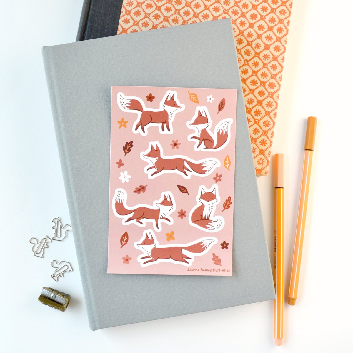 Artwork by Julianna Swaney — Fox Folk Sticker Sheet