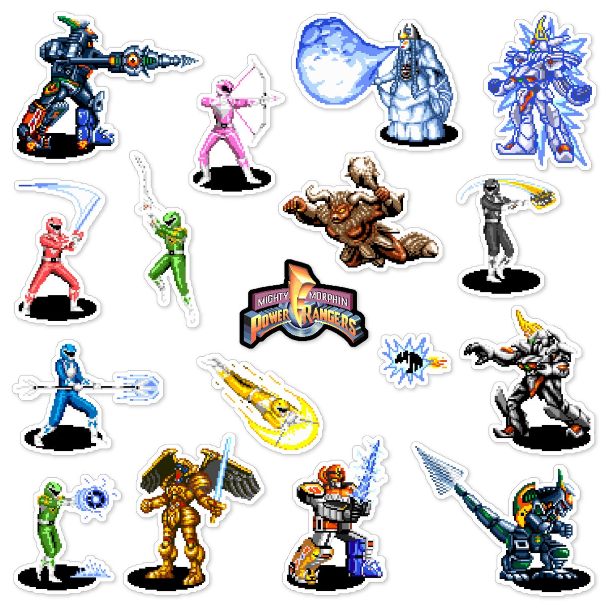 Mighty Morphin Power Rangers Genesis Sticker Set (17 Pieces ...