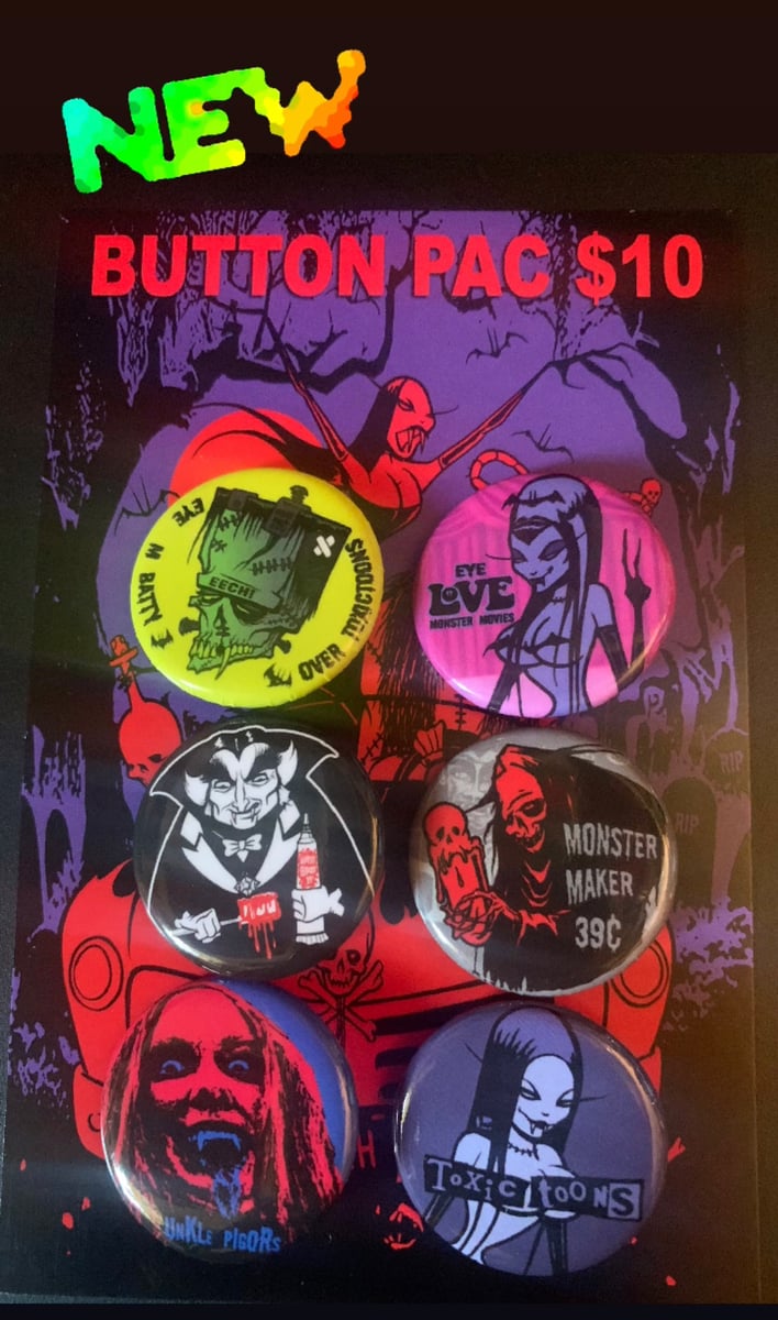 Creepy Crawlie Button pac | TOXICTOONS